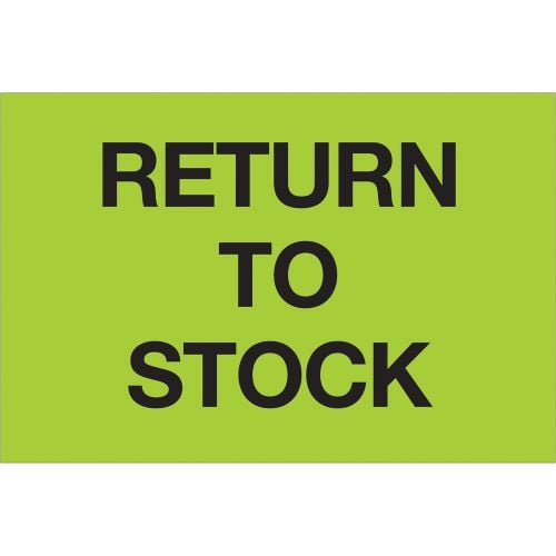 Buy 2" x 3" - "Return To Stock" (Fluorescent Green) Labels - 500/Roll ...
