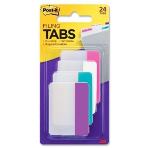 Buy Post-it Assorted Tab Write-on Filing Tabs - 24pk (Aqua/Pink/Violet ...